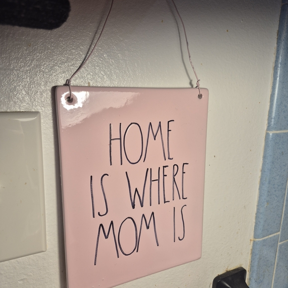 Rae Dunn | Wall Decor | Rae Dunn Pink Wall Art Home Is Where Mom Is ...